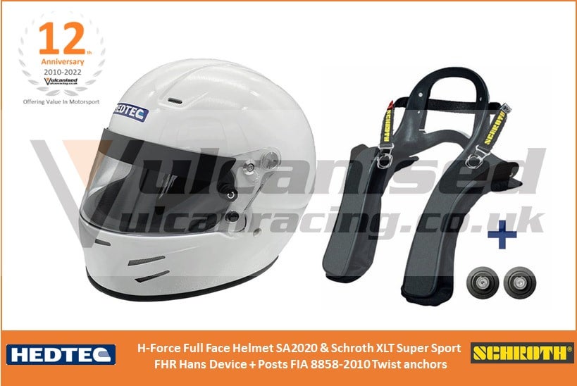 Hedtec H-Force and Schroth Super Sport XLT Helmet HANS bundle | Vulcan Racing Offering Value In ...