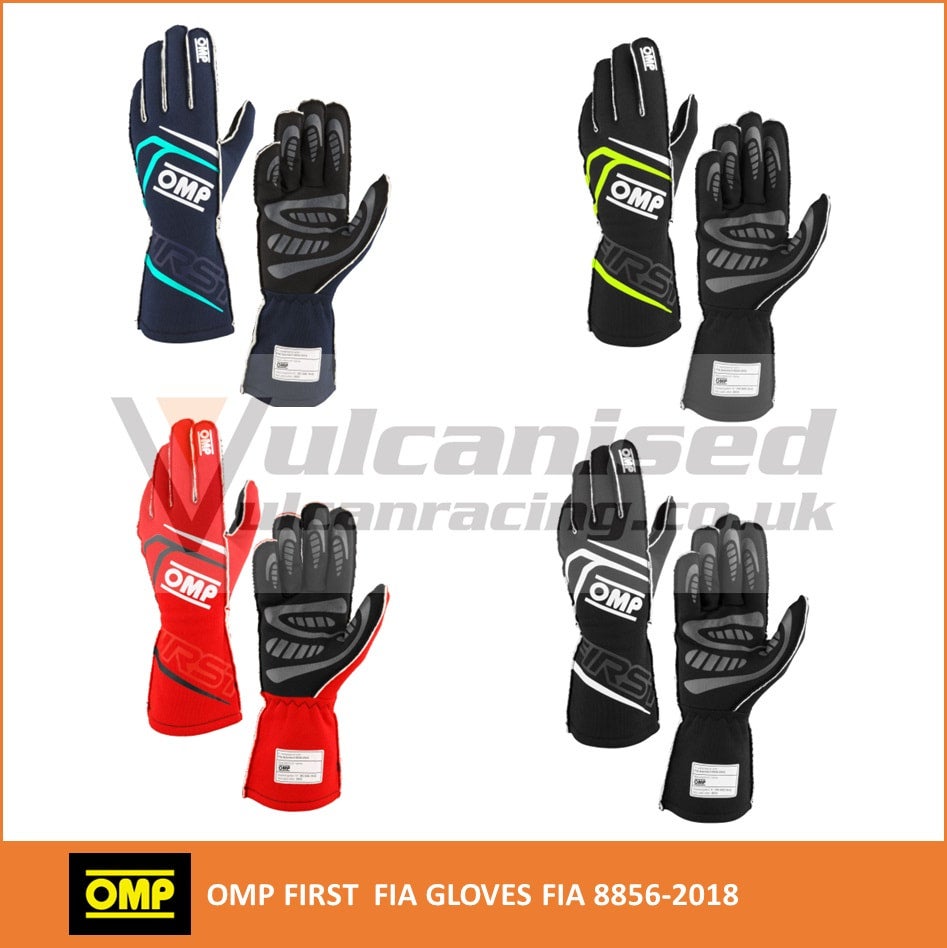 OMP FIRST RACE GLOVES FIA STANDARD 8856-2018 | Vulcan Racing Offering ...